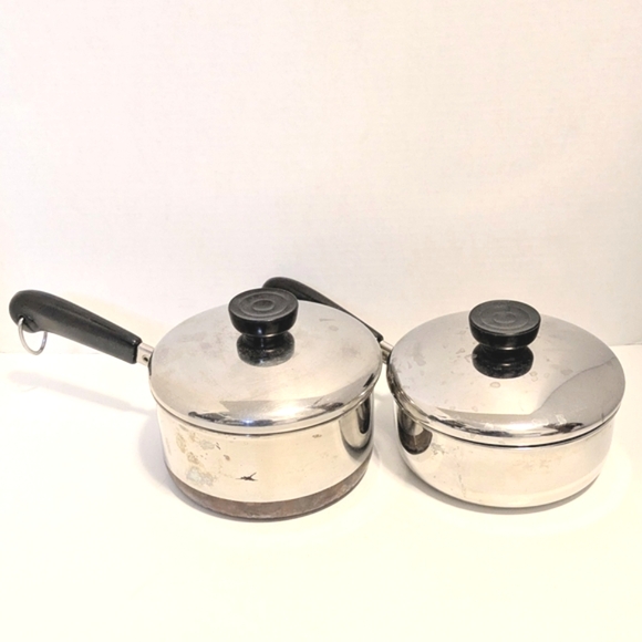 Revere Ware | Kitchen | Revere Ware Stainless Steel Sauce Pans 34 Q ...